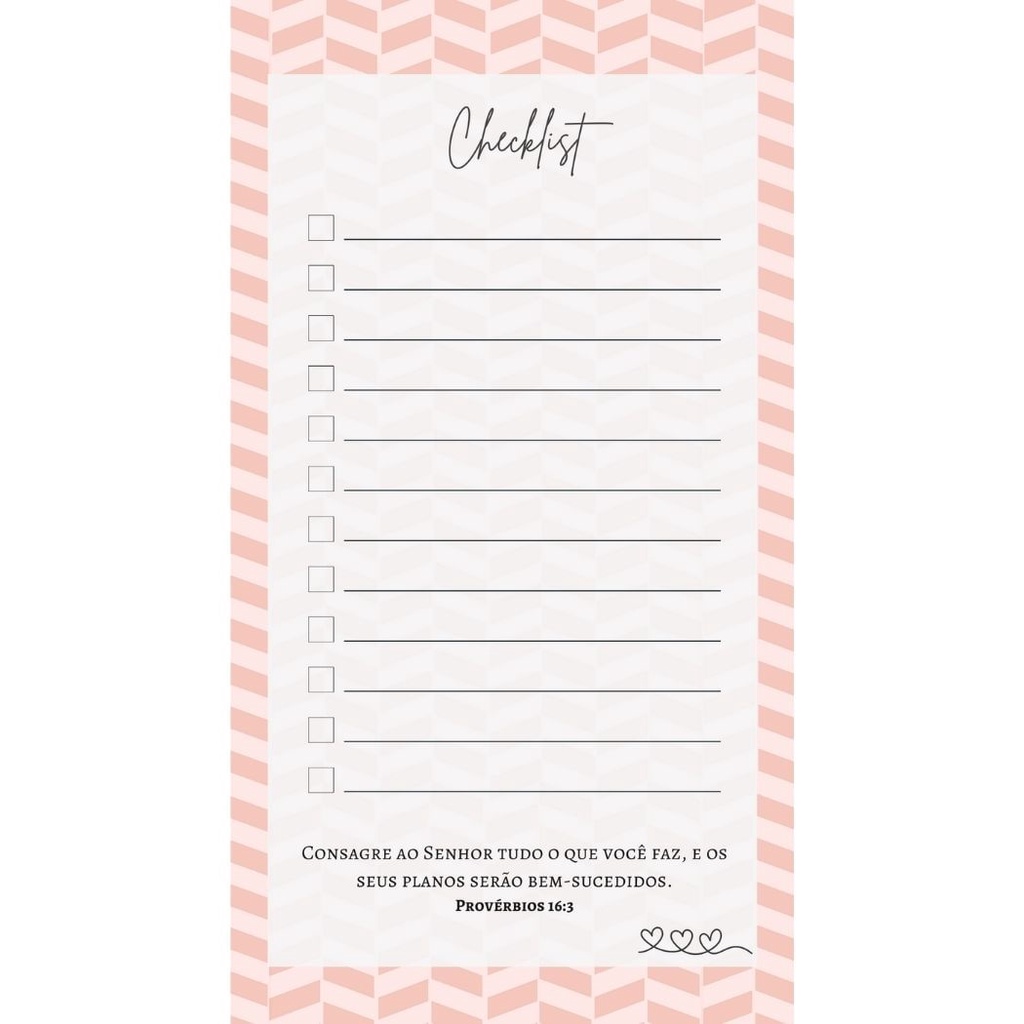 Bloquinho Checklist - Minimalista - Rosa - Bloquinho Checklist ...