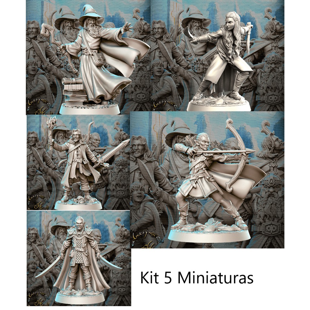 Miniaturas de RPG 5 Miniaturas Tema LOTR D&D Dungeons and Dragons ...