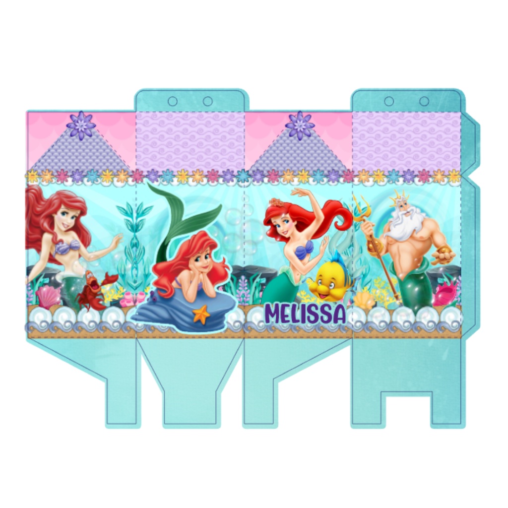 10 Caixas Milk Personalizada - Tema Ariel Pequena Sereia - Lembrancinha ...