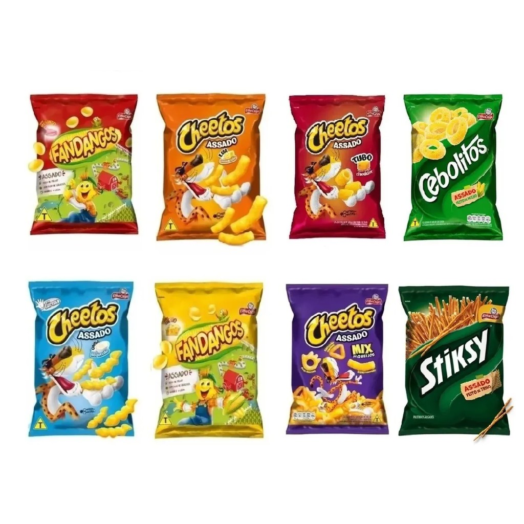 30 pacotes de Salgadinho Sortidos Elma Chips Cheetos/Fandagos | Shopee ...