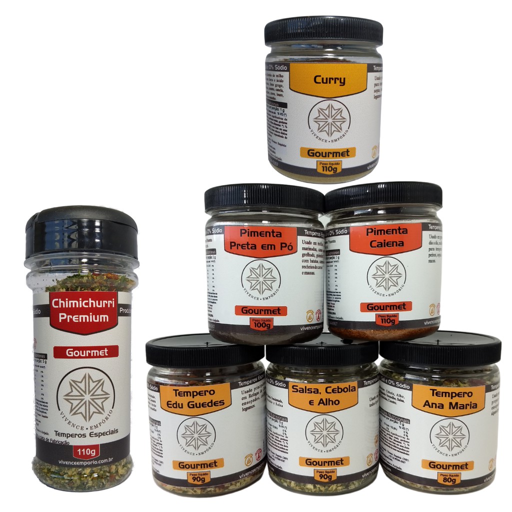 Combo Temperos Fit Sem Sódio com Pimentas Cozinha. | Shopee Brasil