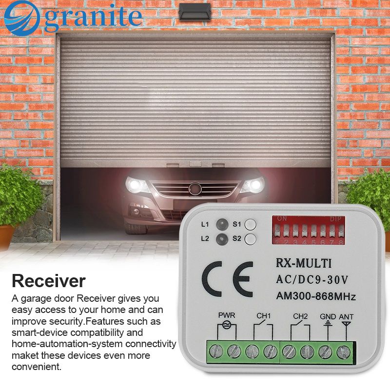 Universal multi-frequency remote control receiver for garage door ...