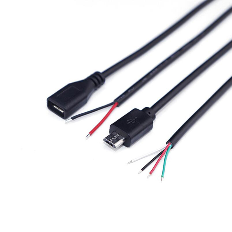 Micro USB 2.0 Uma Fêmea Jack Macho Cabo De Carregamento Conector 4 Pinos 2 Fios Carga De Dados ...