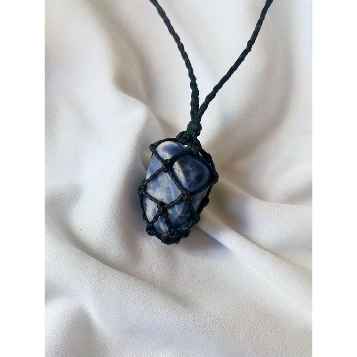 Colar de Sodalita castroado, pedra natural | Shopee Brasil