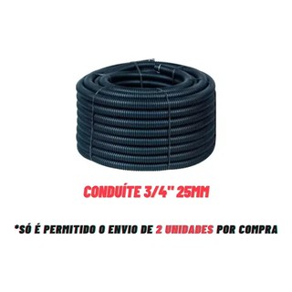 Conduite Eletroduto 3/4 Reforçado Preto Rolo 50 Metros Dual | Shopee Brasil