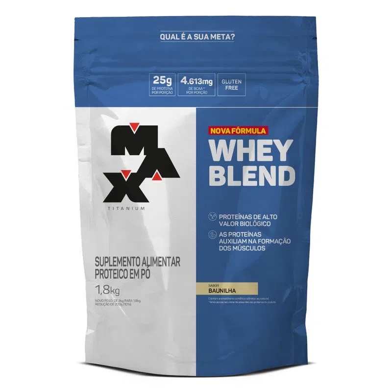 Whey Protein 1,8Kg Whey Blend Max Titanium Baunilha | Shopee Brasil