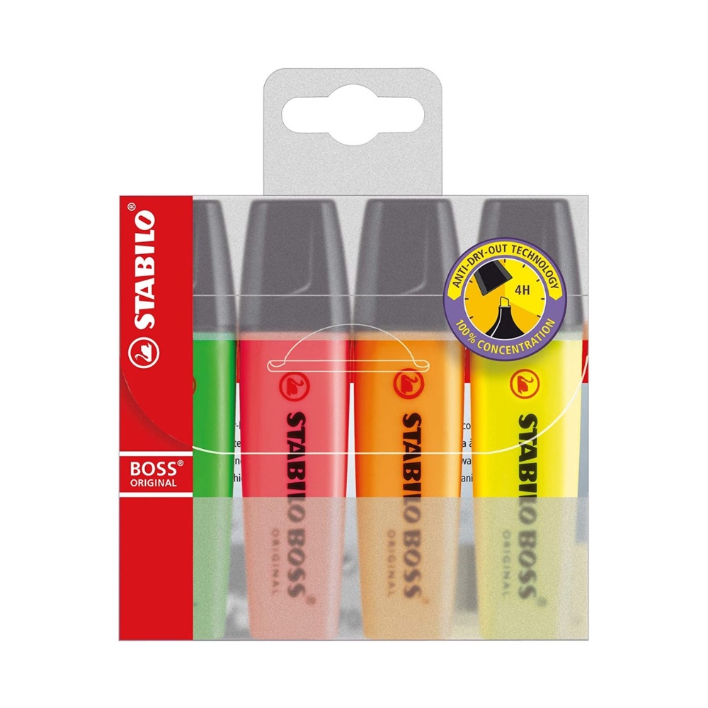 Kit Stabilo Boss Neon - 4 Unidades | Shopee Brasil