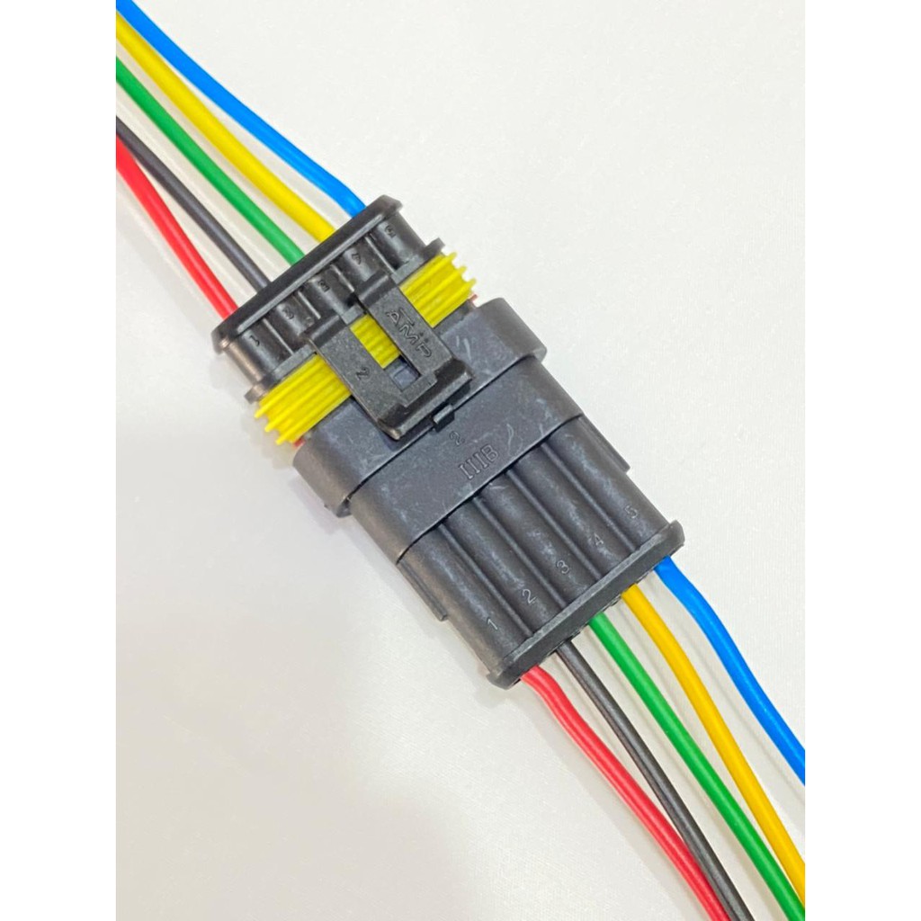 01 Chicote Conector 5 Vias Selado Impermeável Macho E Femea - Desconto ...