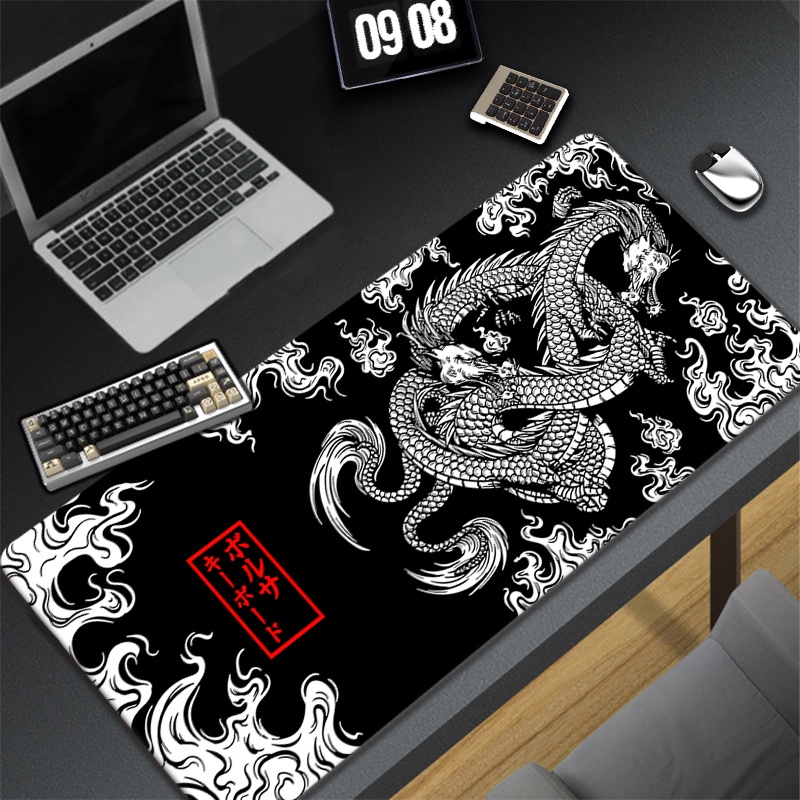 Master of The Devil Mouse Pad Preto E Branco Dragão Gamer Teclado De ...