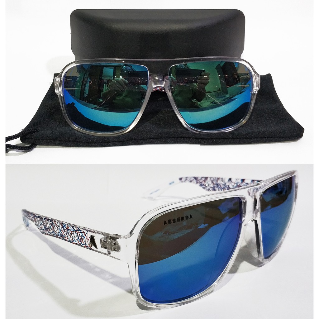 Oculos Absurda Calixto Cristal Lente Azul clara ice Thug + Estojo ...