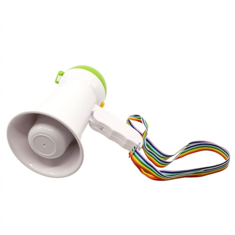 MINI MEGAFONE PROFISSIONAL PORTATIL A PILHA COM AJUSTE E SIRENE ...