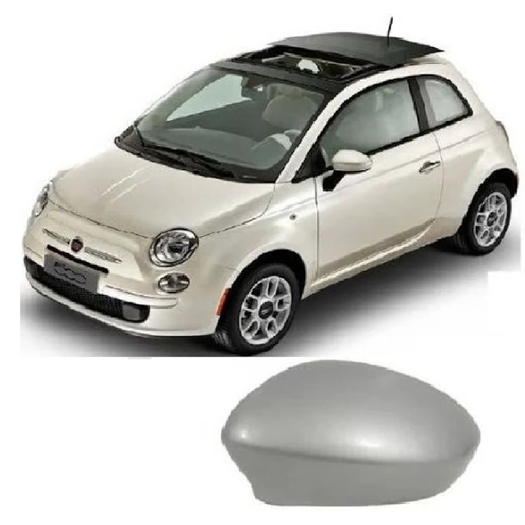 Capa Retrovisor Fiat 500 Lado Esquerdo (primer) TODOS OS ANOS ORIGINAL ...