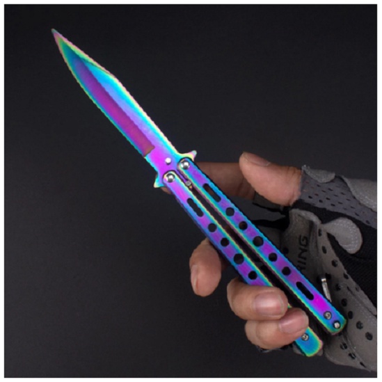 Canivete Faca Butterfly Borboleta Cs Go Afiado Cabo Vazado camaleão ...