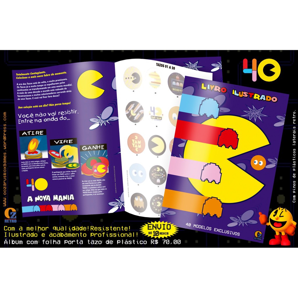 Álbum Tazos Elma Chips Pac-Man | Shopee Brasil