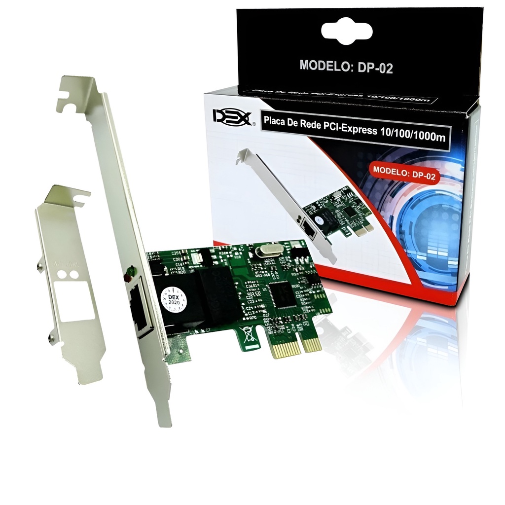 Placa De Rede PCI-E 10/100/1000 Ethernet Gigabit Lan RJ45 Computador ...