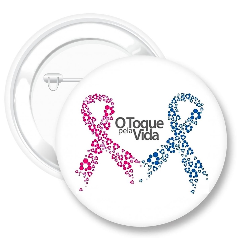 Boton Outubro Rosa Novembro Azul 4,5 cm - O Toque pela Vida | Shopee Brasil