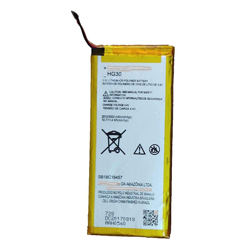 Bateria HG30 Moto G6 xt1925 G5s Xt1792 Xt1793 Xt1794 3000mAh | Shopee ...