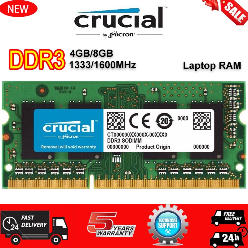 Crucial laptop RAM DDR3 DDR3L 4GB 8GB 1333/1600MHz Notebook Memória ...