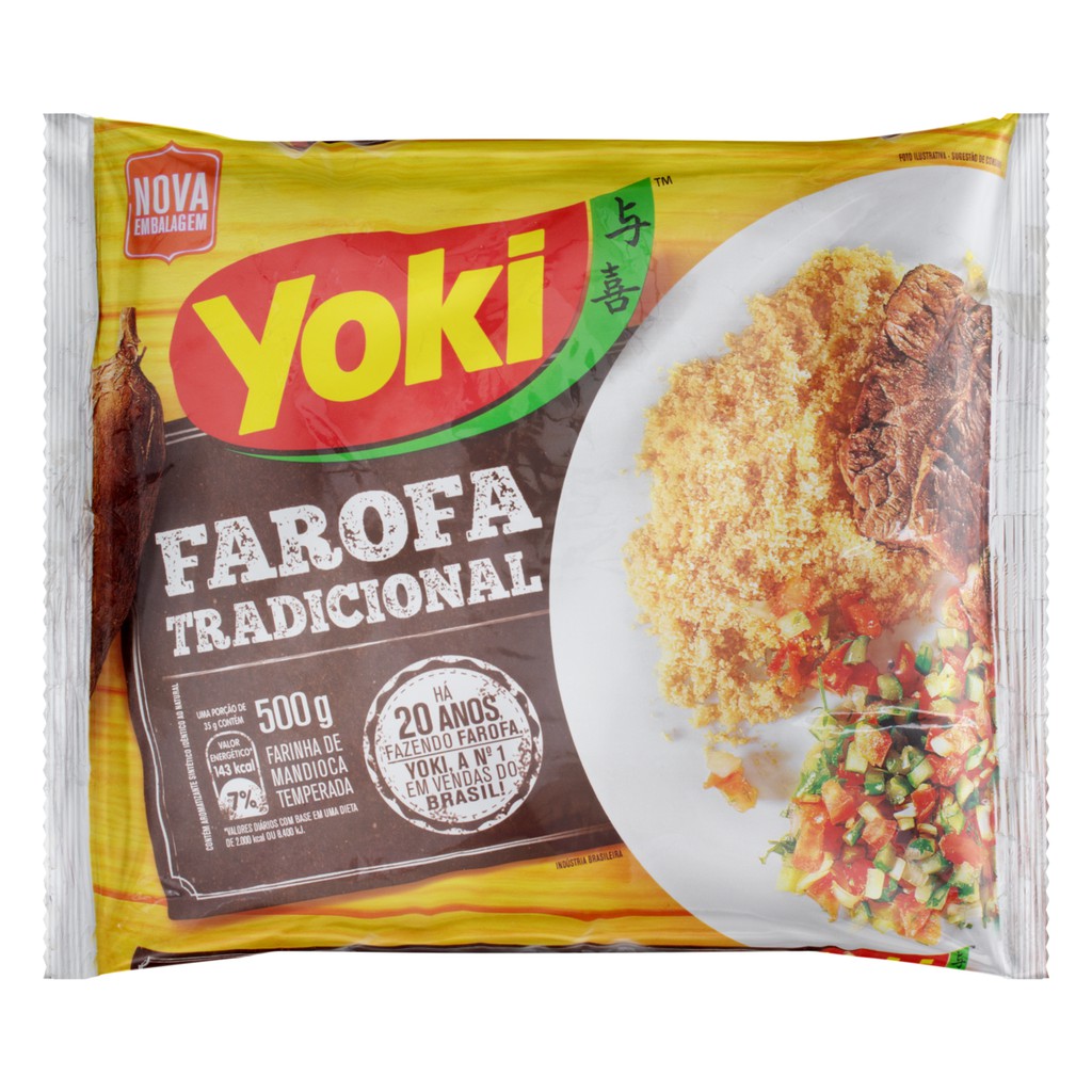 2 unidades Farofa de Mandioca Pronta YOKI Pacote 500g | Shopee Brasil