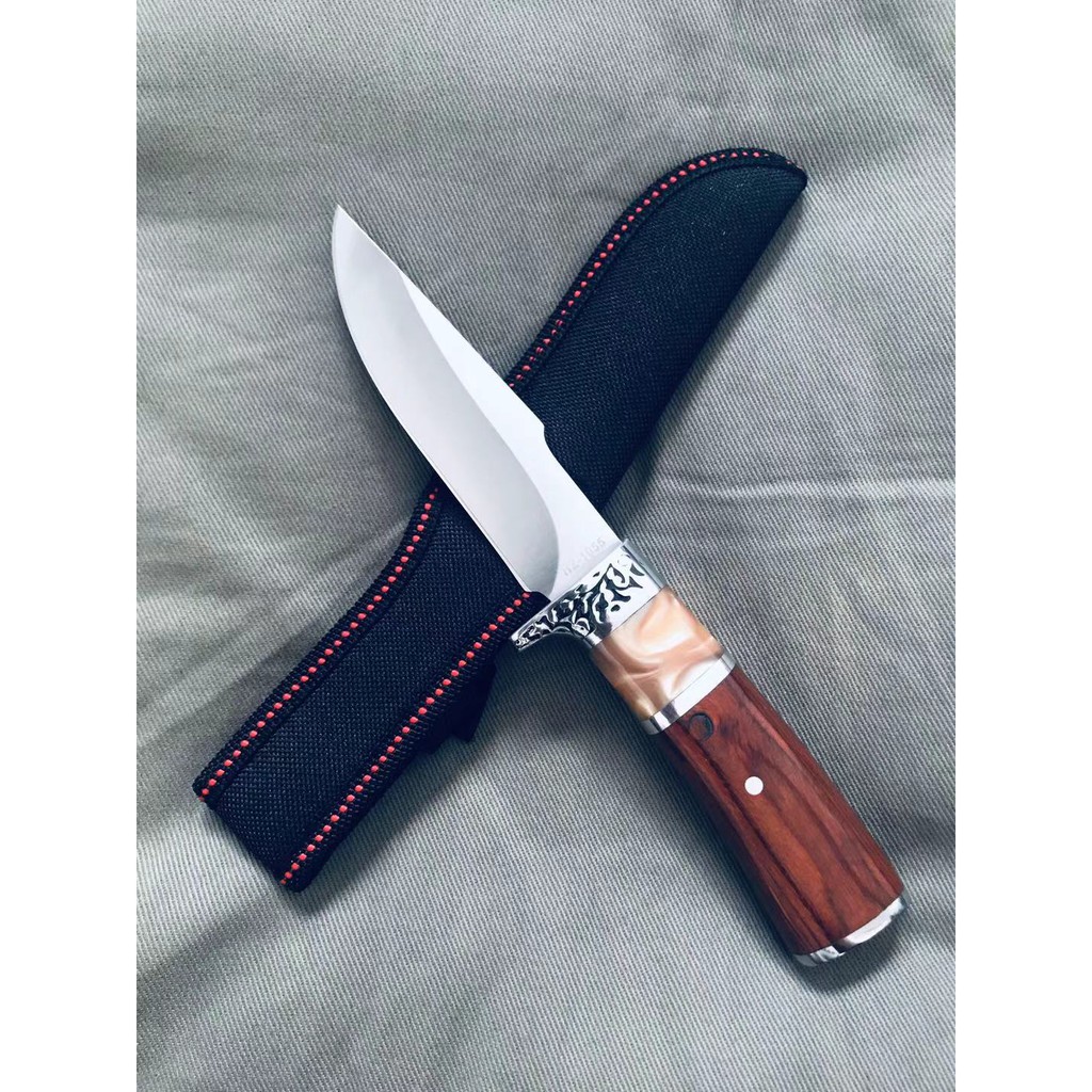 Faca Pequena Madeira Tática Aço Inox + Bainha 1055 Momo | Shopee Brasil