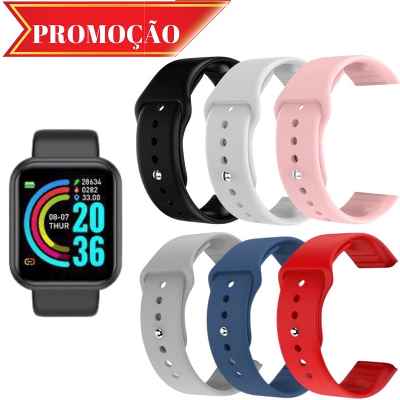 Pulseira Smartwatch D20 Y68 - Várias cores!! | Shopee Brasil