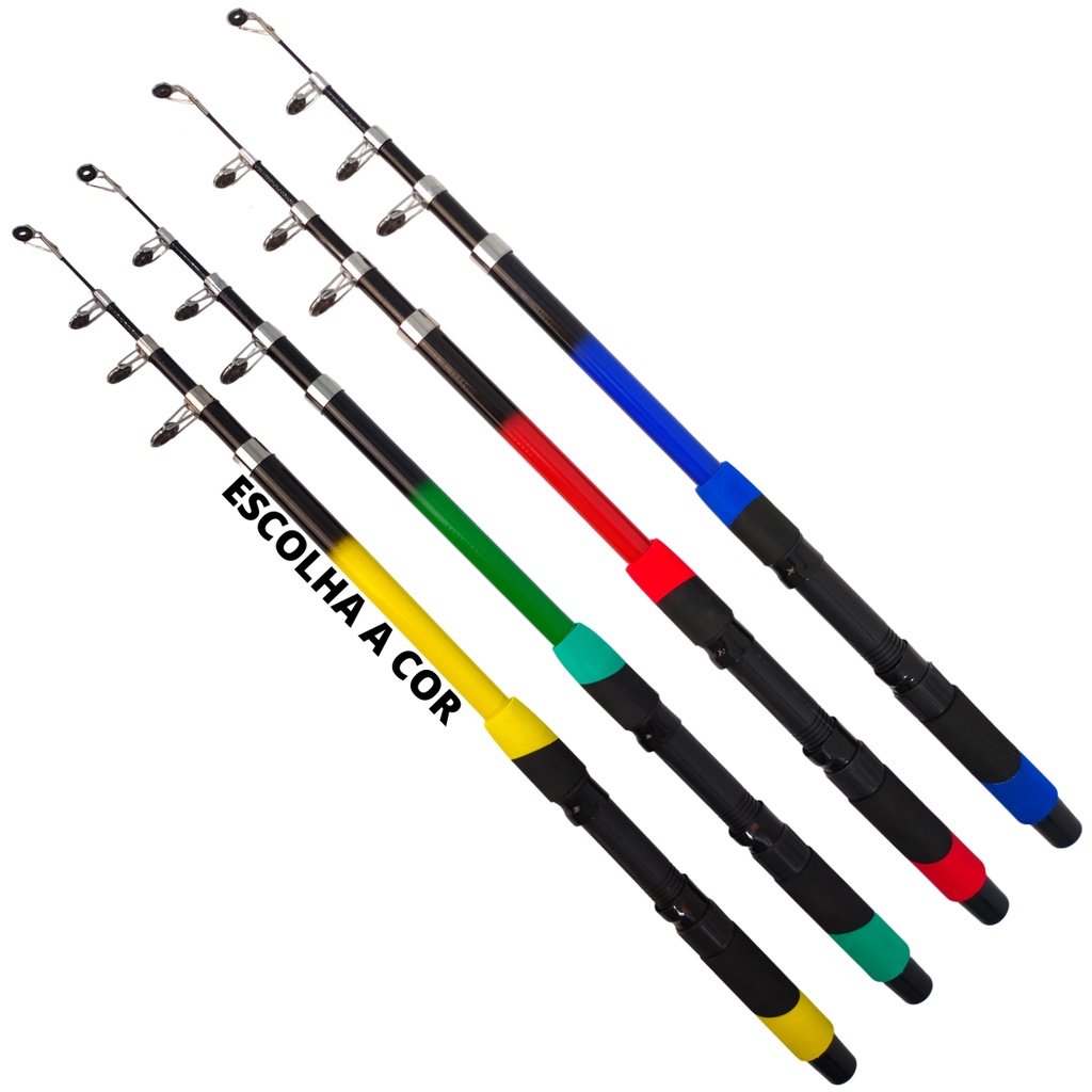 Vara Pesca Molinete 1,70m Telescópica Leve Resistente Barata Traíra ...