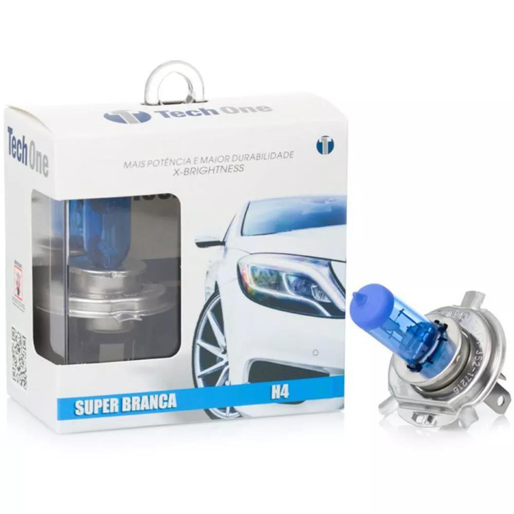 Kit Par Lampadas Super Branca H4 60/55w 12v TECHONE COM INMETRO 12V | Shopee Brasil