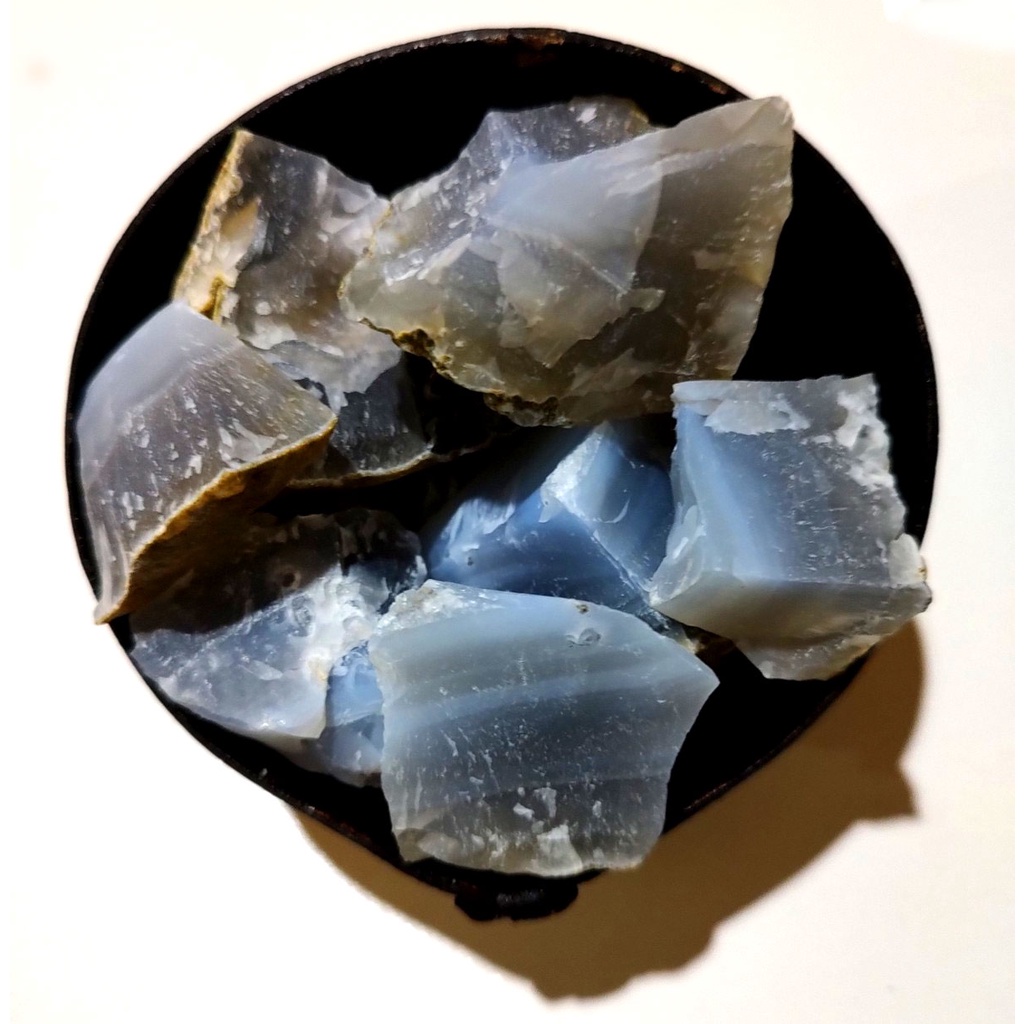 Agata Natural Azul e Cinza Cristal Natural Bruto Verdadeira Pedra Azul ...