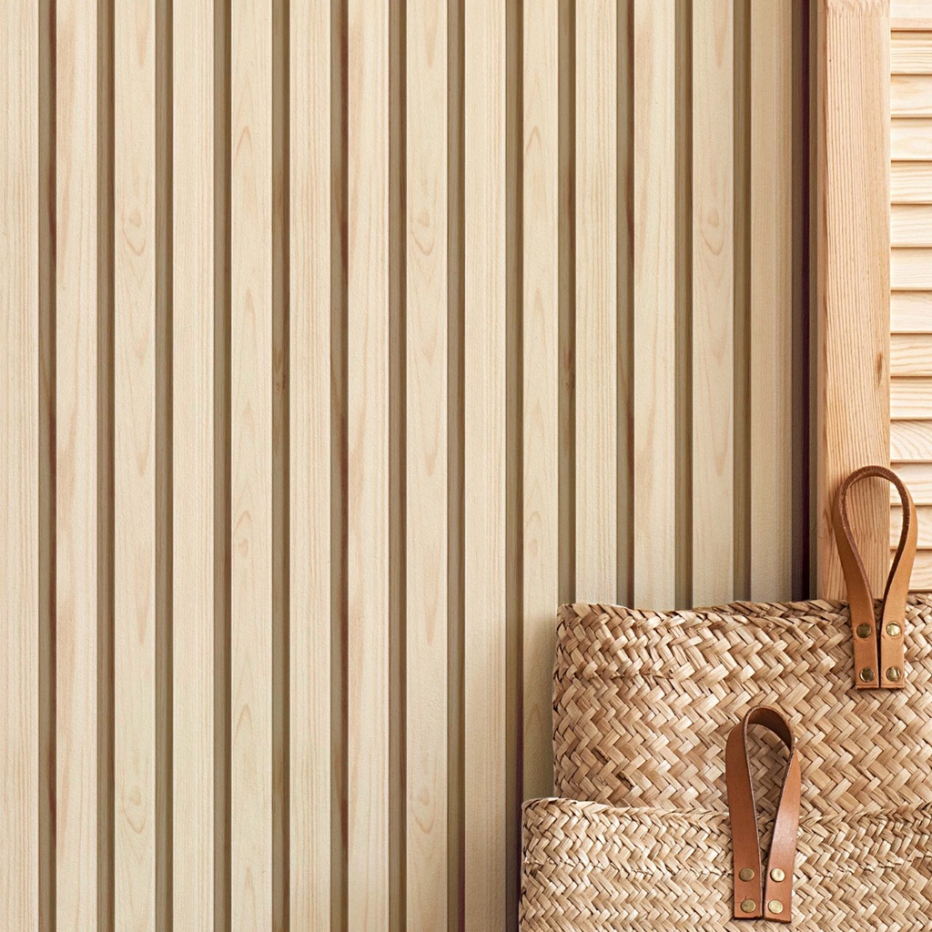 Papel de Parede Imita Ripado Claro Madeira Quarto Sala 3m | Shopee Brasil