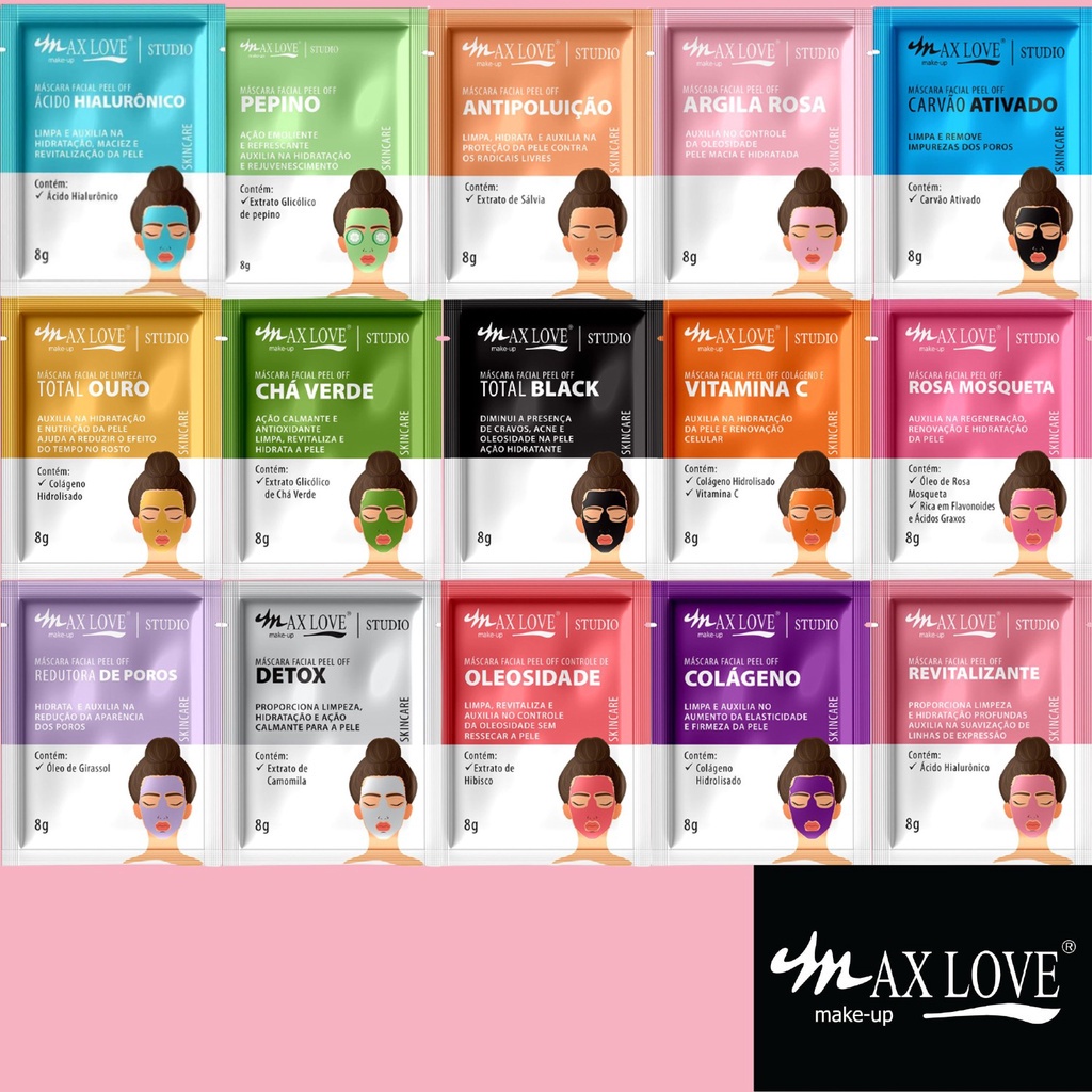 Máscara Facial Max Love Sache 8g para Skin Care e Limpeza de Pele ...