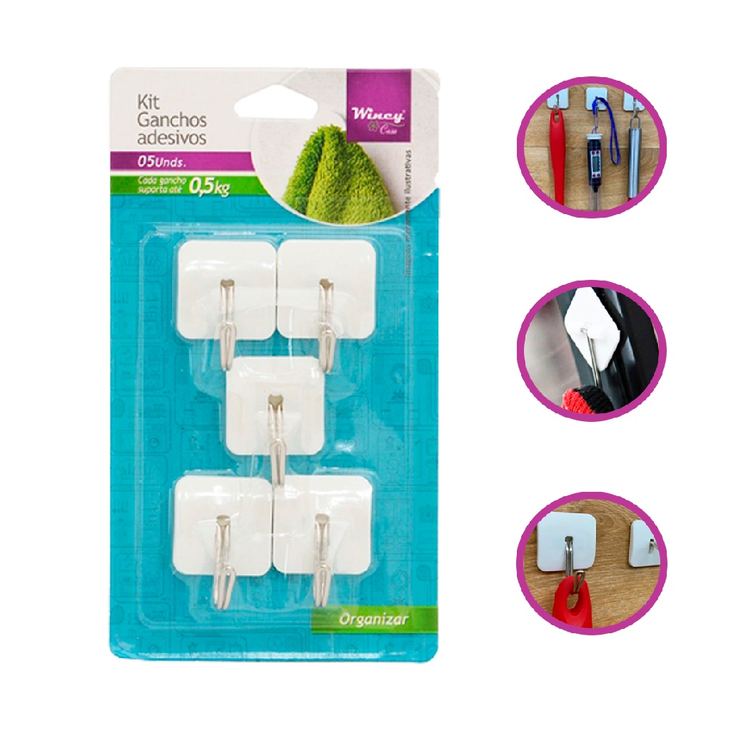 Gancho Adesivo Parede Resistente Pendurar Multiuso Kit | Shopee Brasil