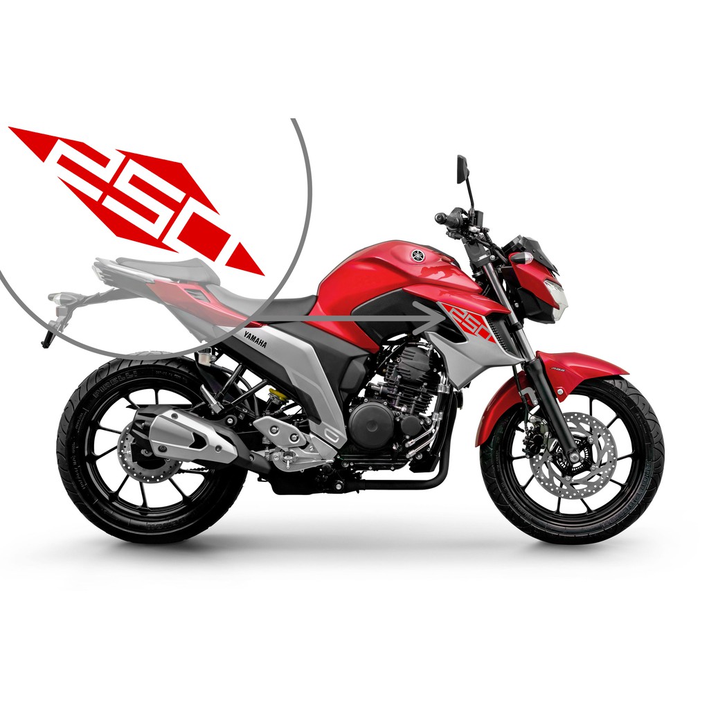 Adesivo Fz 250 adesivo recorte vazado para moto fz25 nova fazer 250 ...