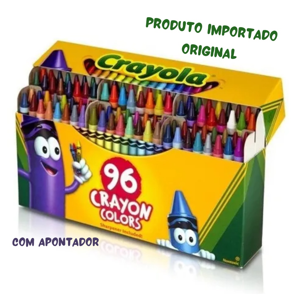 Giz De Cera Crayola 64 Cores Com Apontador Na Caixa Lavavel - Escorrega ...
