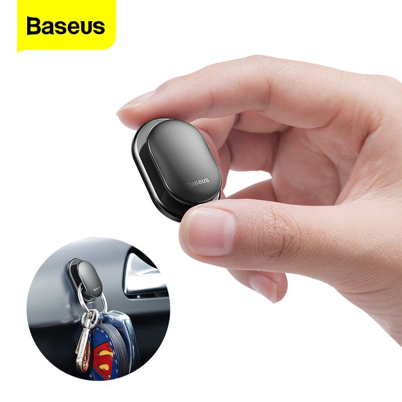 Baseus 4Pcs Highly Sturdy Sticker Mini Car Storage Hooks Support USB ...