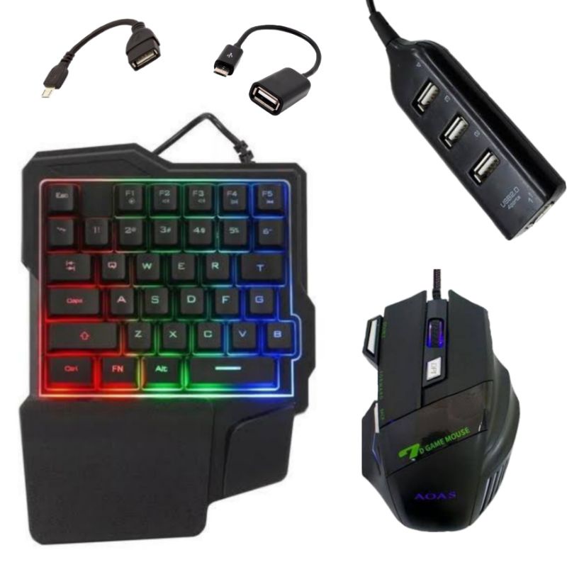 Kit Mobilador Gamer Completo Teclado One Hand e Mouse (pronta entrega ...