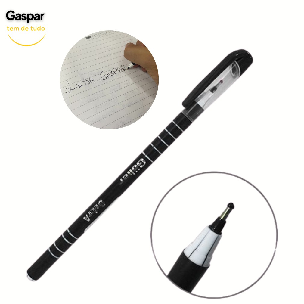Caneta Esferografica Preta Ponta 0.7 escritório Goller | Shopee Brasil