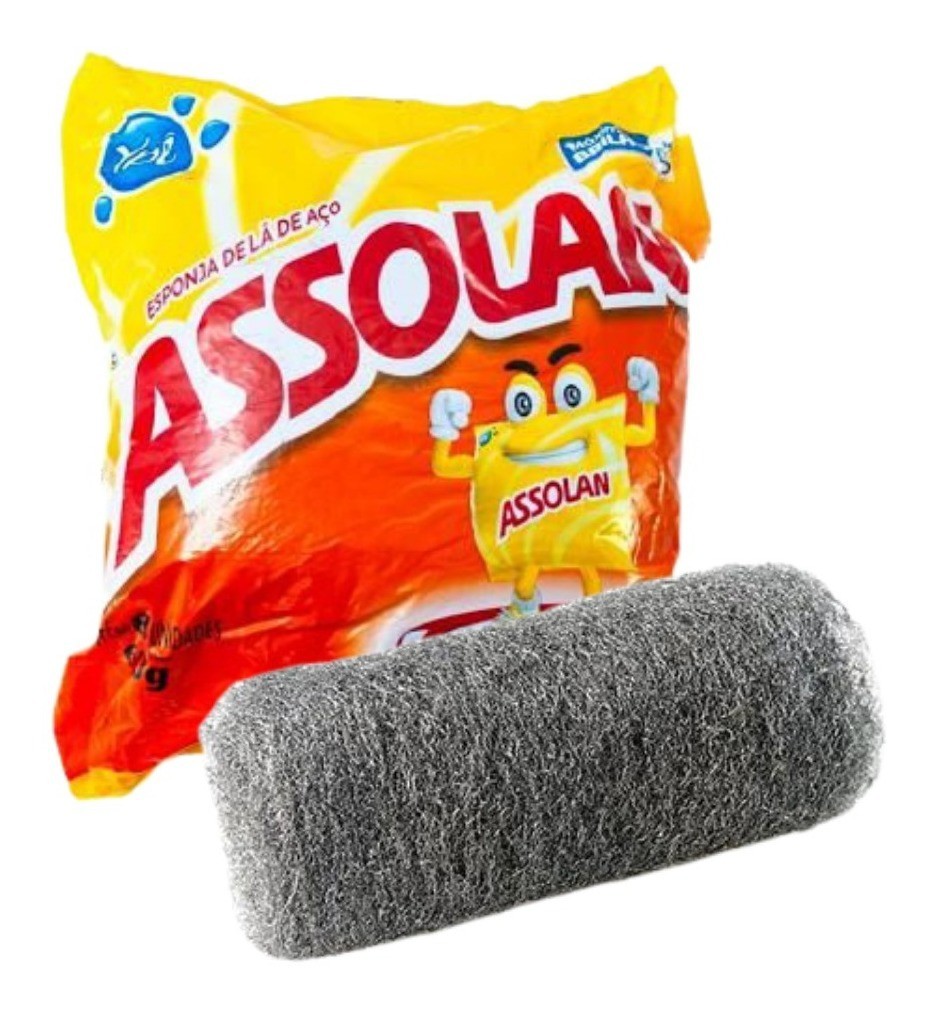 Esponja De Lã De Aço 8un Assolan Oferta Bombril | Shopee Brasil