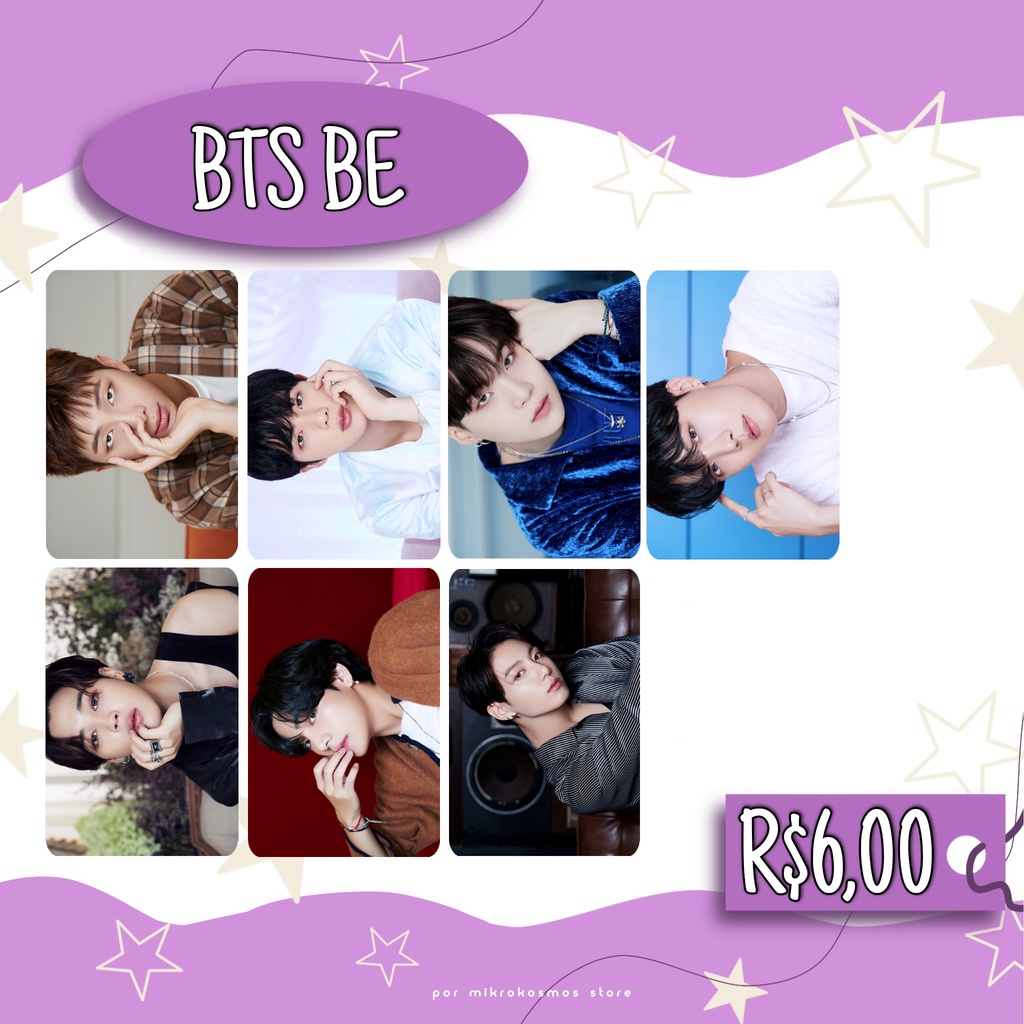 Photocards BTS BE RM Jin Suga Jhope Jimin V Jungkook Kpop | Shopee Brasil