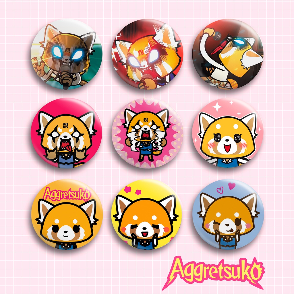 Botton AGGRETSUKO AGGRESSIVE RETSUKO - 3,5cm broche boton button buton ...