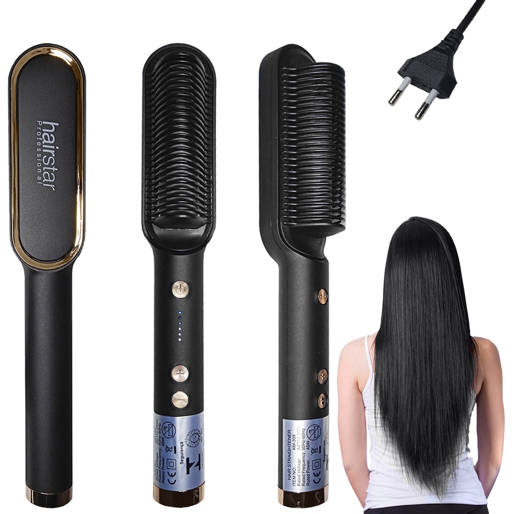 Escova Secadora Alisadora Eletrica De Cabelo 3 Em 1 Hairstar Shopee