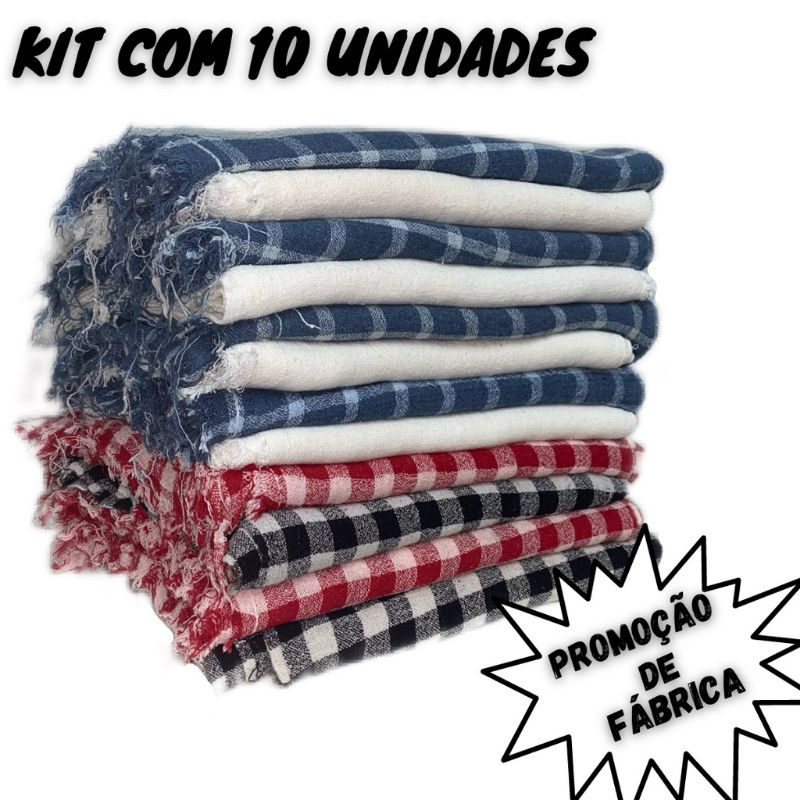 Kit 10 Panos De Chão Duplo Alvejado Xadrez E Branco Shopee Brasil