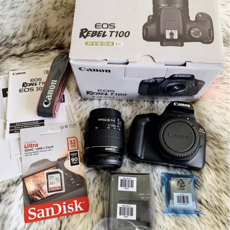 Brand new EOS rebel T100D canon camera | Shopee Brasil