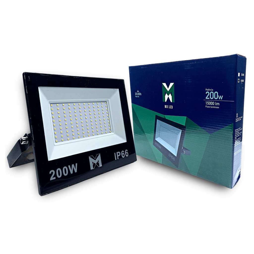Refletor LED 200w Holofote Prova d'água Frio | Shopee Brasil