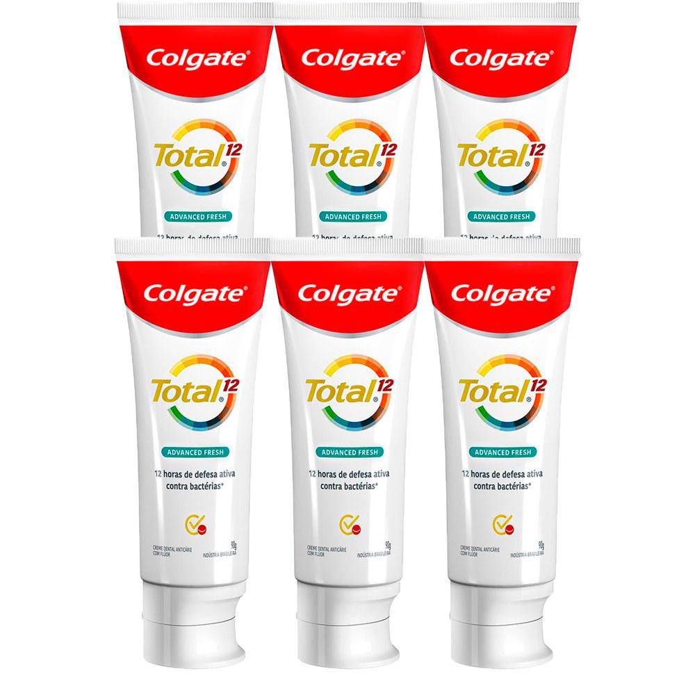 Kit Creme Dental Colgate Total 12 Advanced Fresh 90g com 6 unidades ...