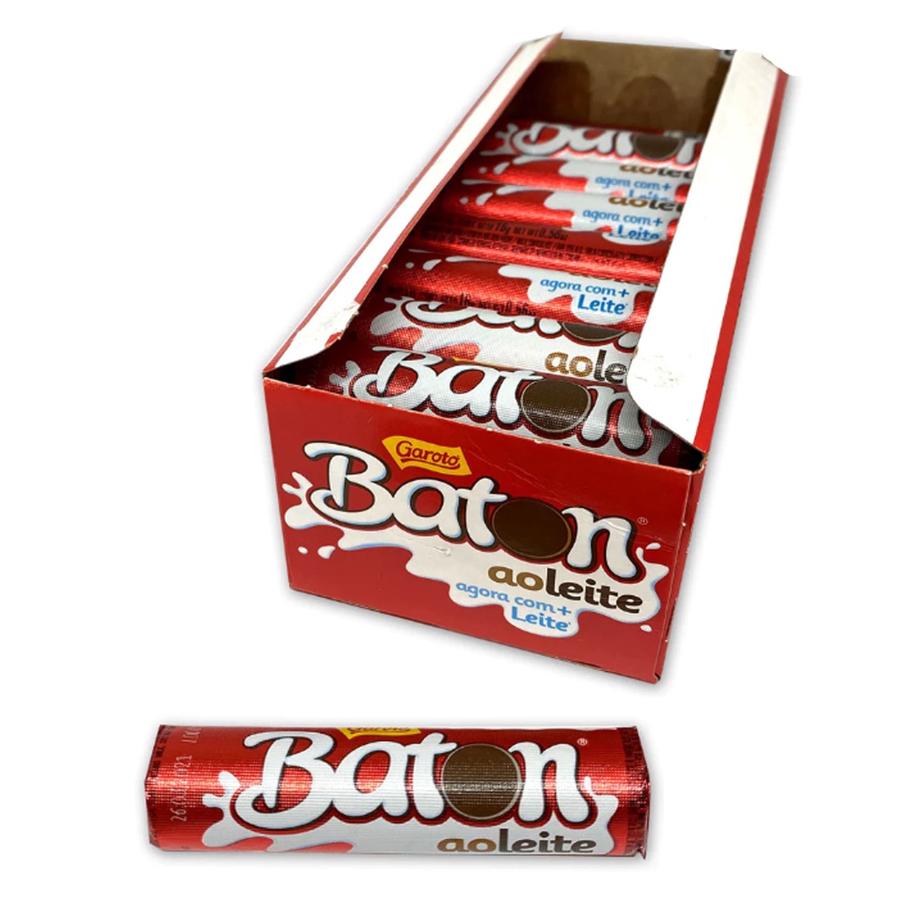 Baton Chocolate Ao Leite Display Com 30 Unidades 16g | Shopee Brasil