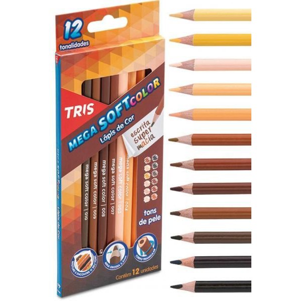 TRIS Mega Soft Color 12 Cores - Tons de Pele | Shopee Brasil