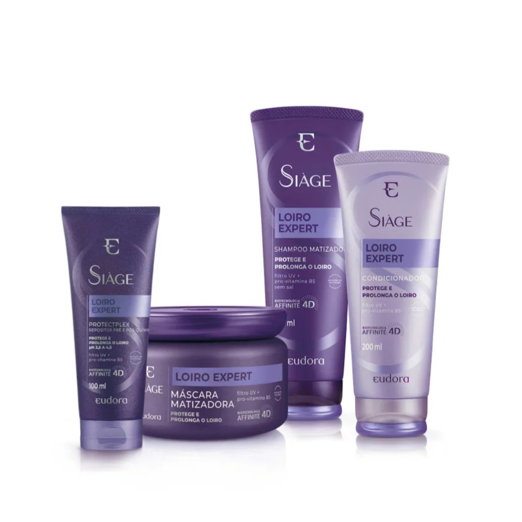 Siagé Eudora Kit shampoo, condicionador, máscara e matizador Eudora ...