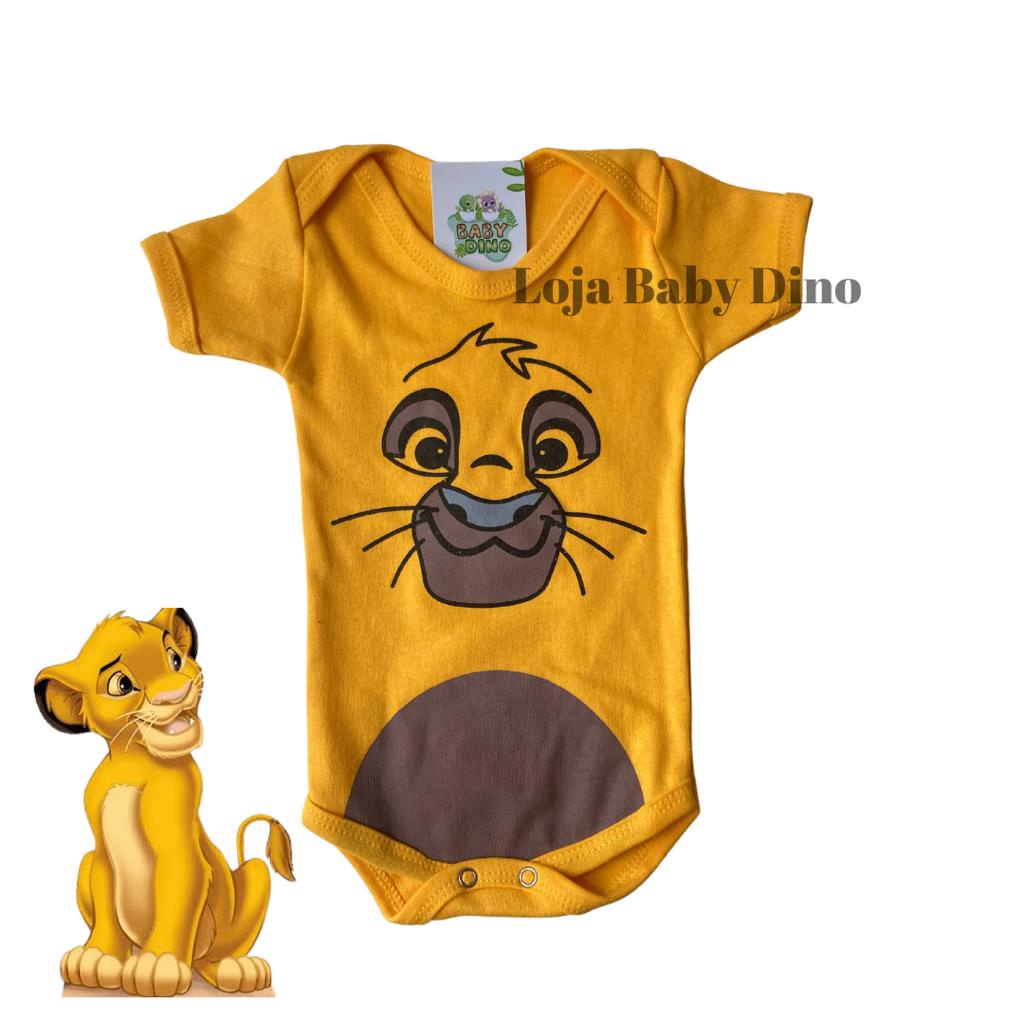 Body Temático Simba Rei Leão Suedine 100% Algodão - Mêsversário ...