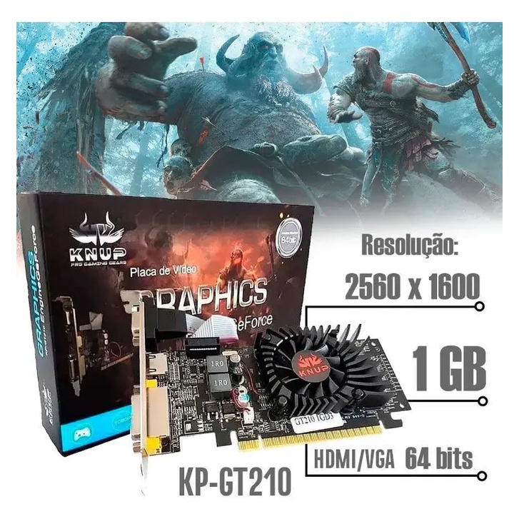 Placa de video 1GB KP-GT210 Series DDR3 Nvidia Geforce - K-NUP | Shopee Brasil
