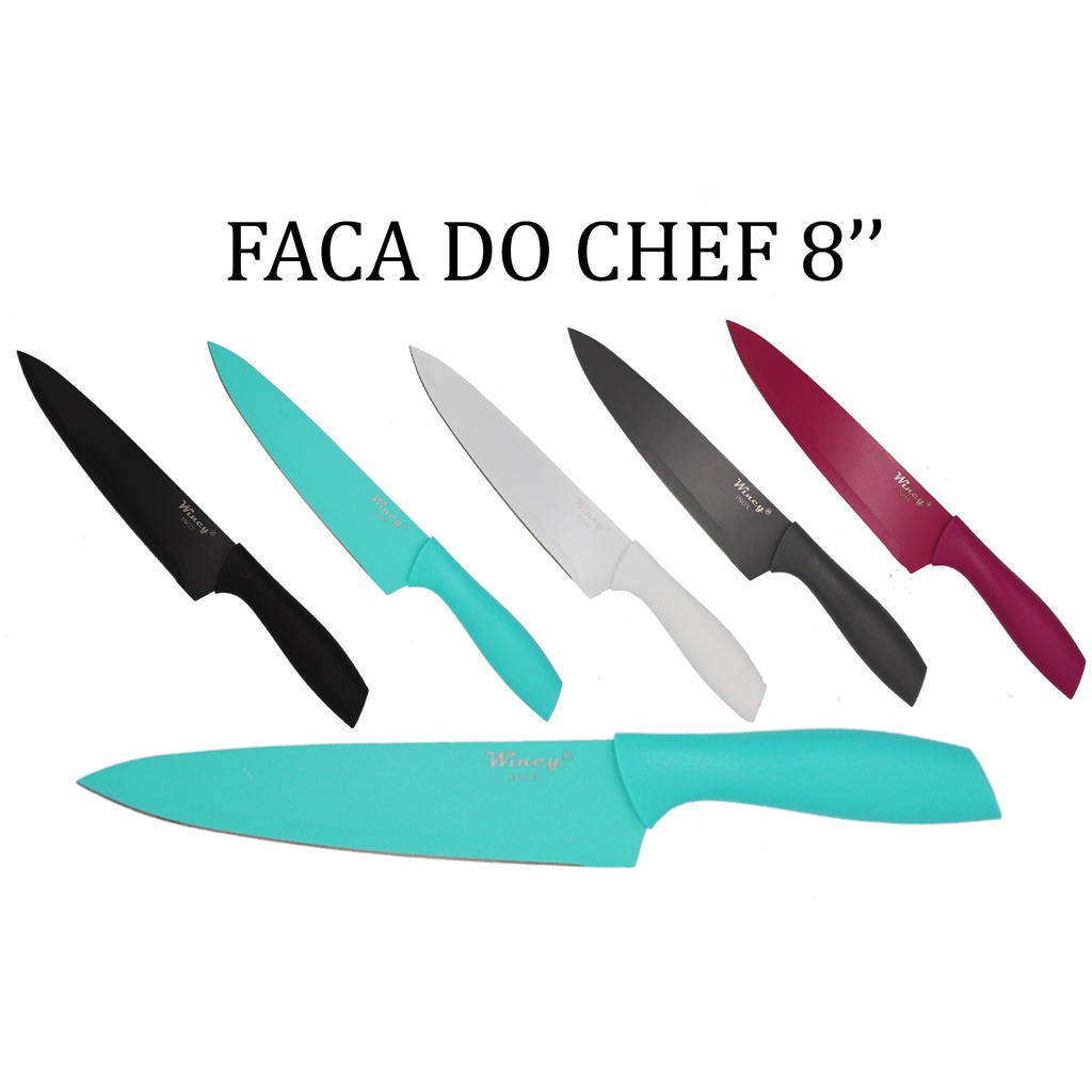 Faca do Chef 8 Polegadas Aco Inox Cozinha Profissional Faca para ...